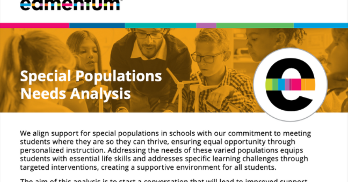 Special Populations Needs Analysis | Edmentum
