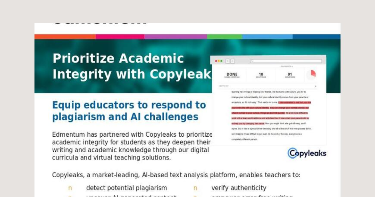 Prioritizing Academic Integrity with Copyleaks | Edmentum