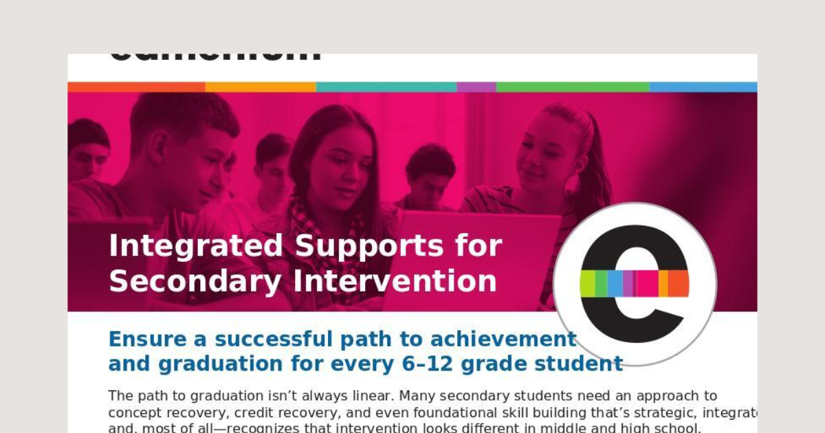 Integrated Supports for Secondary Intervention | Edmentum