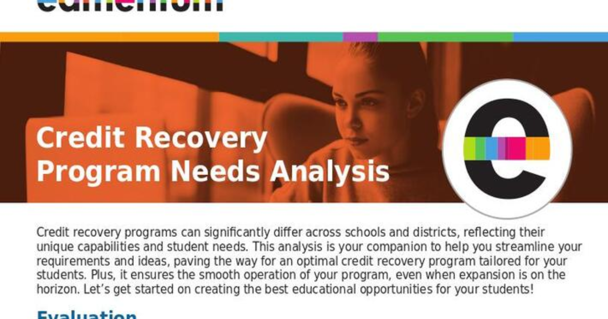 Credit Recovery Program Planning Guide | Edmentum