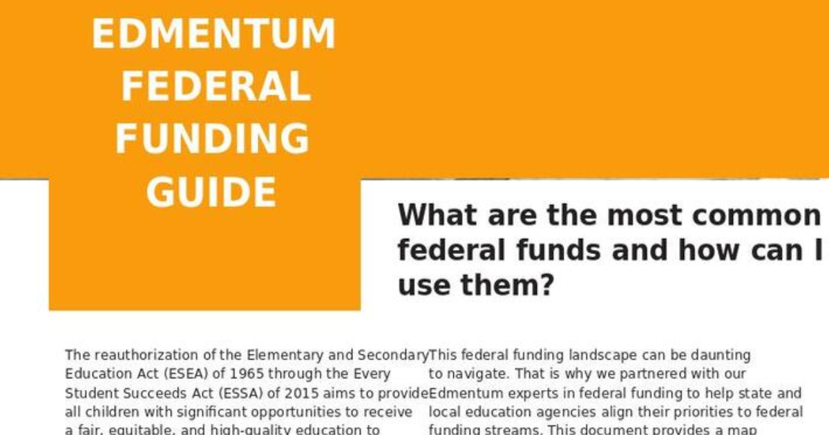 Crosswalk: Federal Funding Guide | Edmentum