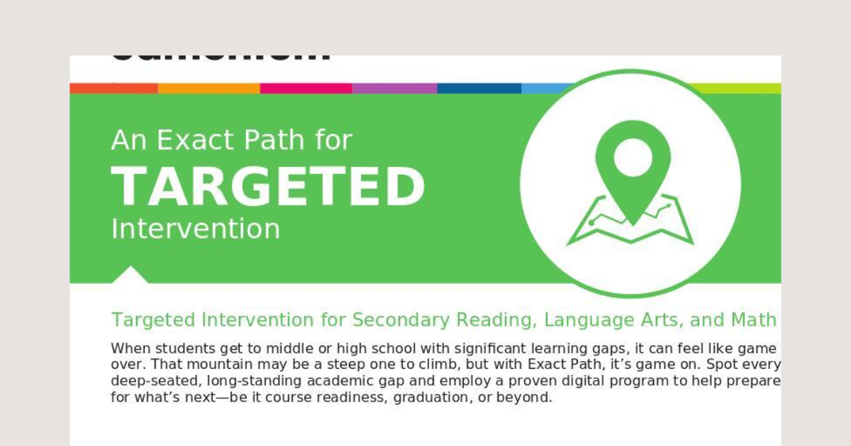 Exact Path for Secondary Intervention | Edmentum