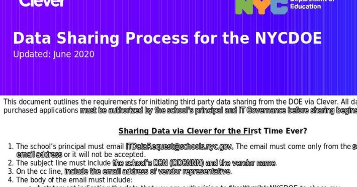 Data Sharing Process for the NYCDOE | Edmentum