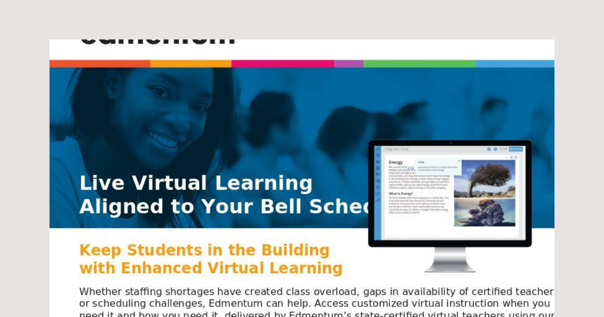 Enhanced Virtual Learning: Live Virtual Learning Aligned… | Edmentum