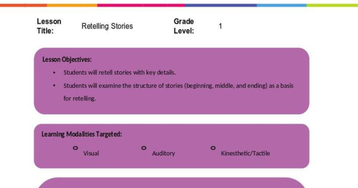 Grade 1 Retelling Stories - Beginning, Middle, and End | Edmentum