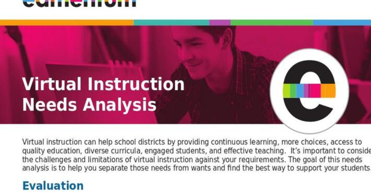 Virtual Instruction Needs Analysis | Edmentum