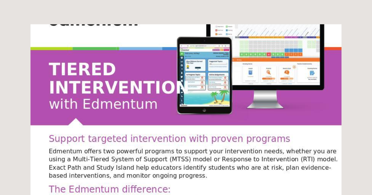 Tiered Intervention with Edmentum Study Island and Exact… | Edmentum