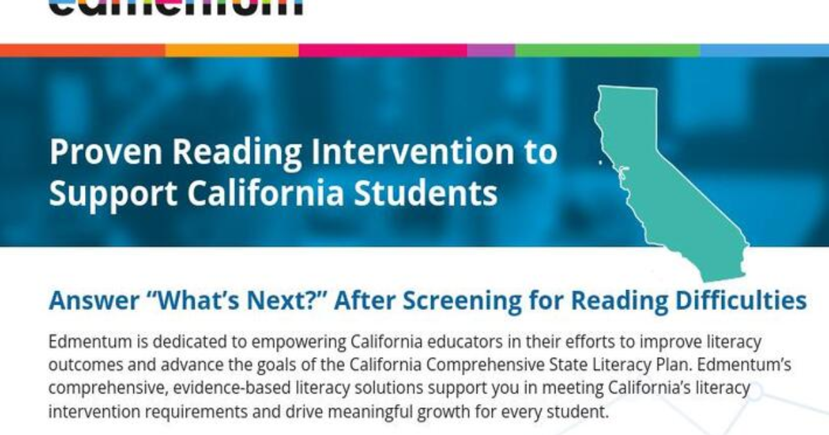 Proven Reading Interventions to Support California Students | Edmentum