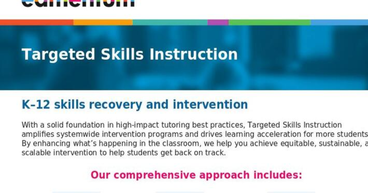 Targeted Skills Instruction | Edmentum