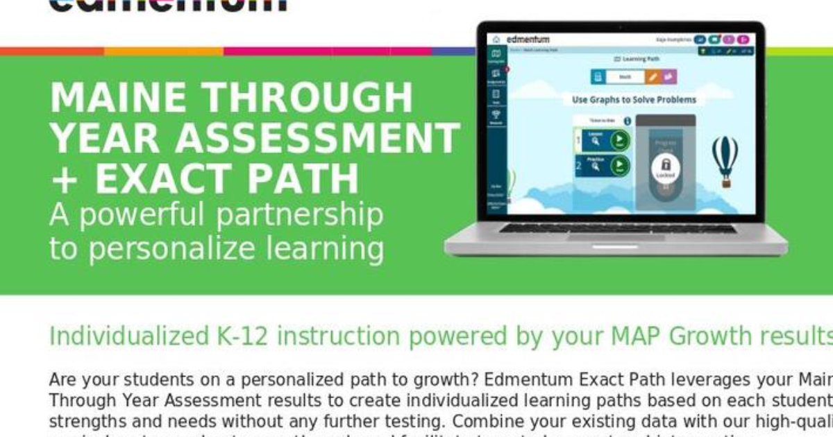 Edmentum's Adaptive Learning Paths Powered by Maine… | Edmentum