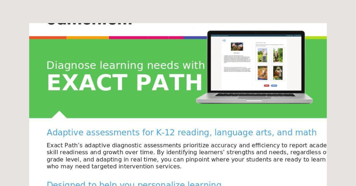 Exact Path Adaptive Diagnostic Assessments | Edmentum