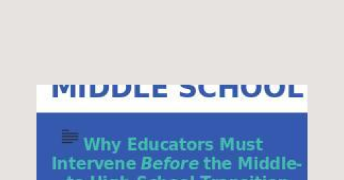 Middle School to High School Transition Infographic | Edmentum