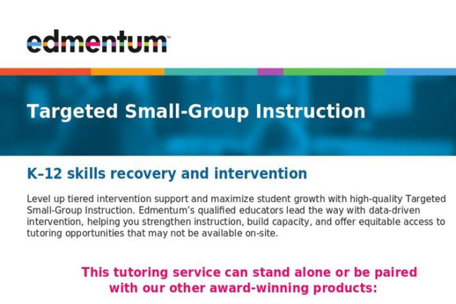 Targeted Small-Group Instruction | Edmentum