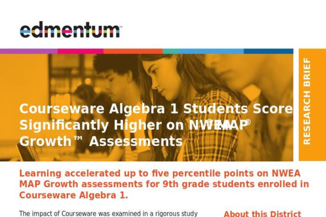 Courseware Algebra 1 Students Score Significantly Higher… | Edmentum