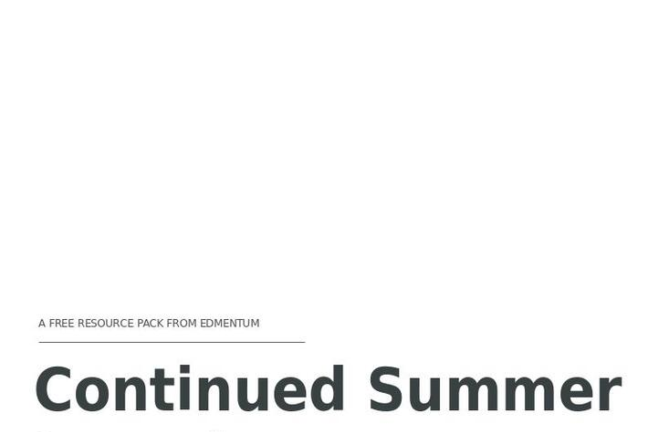 Continued Summer Learning Edmentum