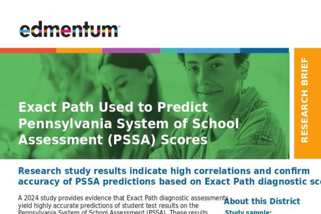 Linking Exact Path Diagnostic and Pennsylvania’s PSSA… | Edmentum